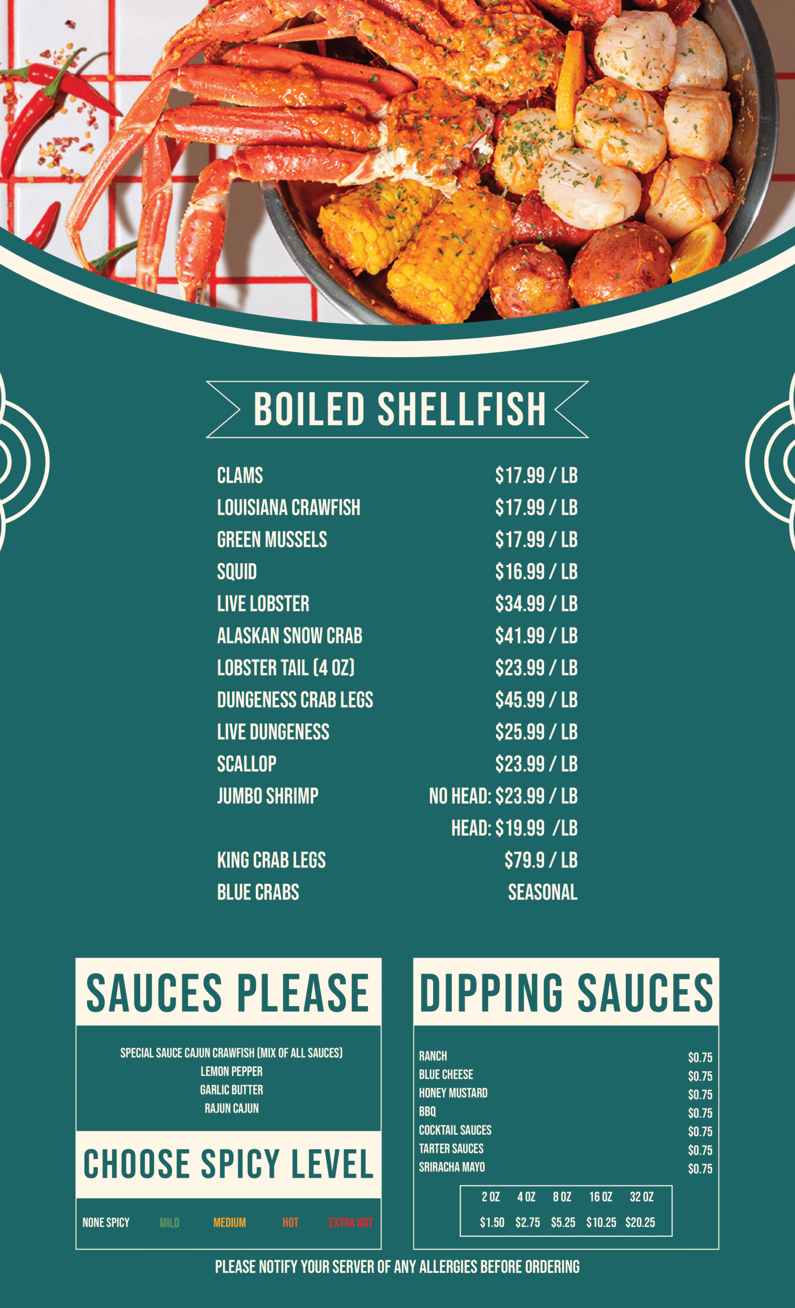 Menu – Hot Cajun Crawfish