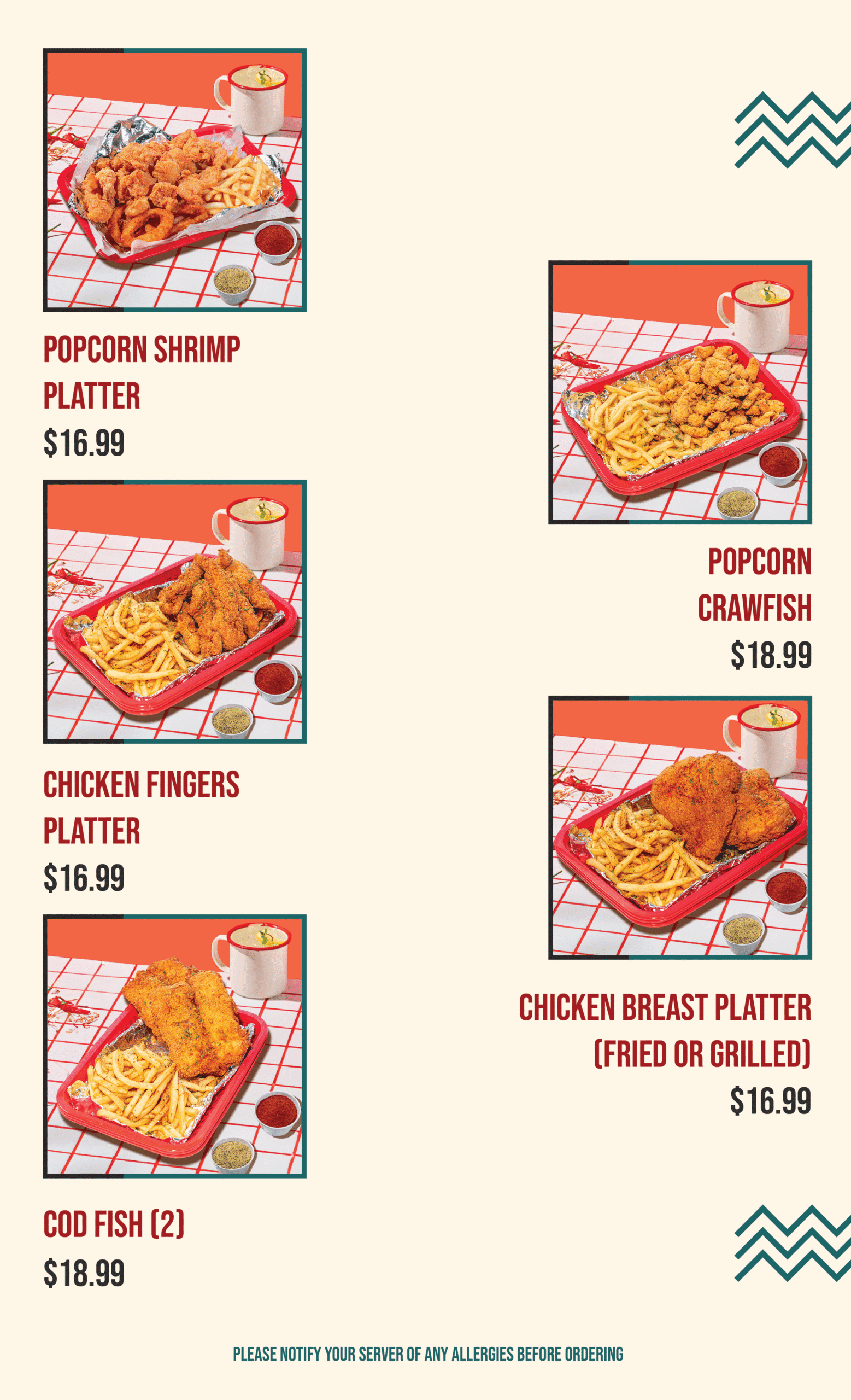 Menu – Hot Cajun Crawfish