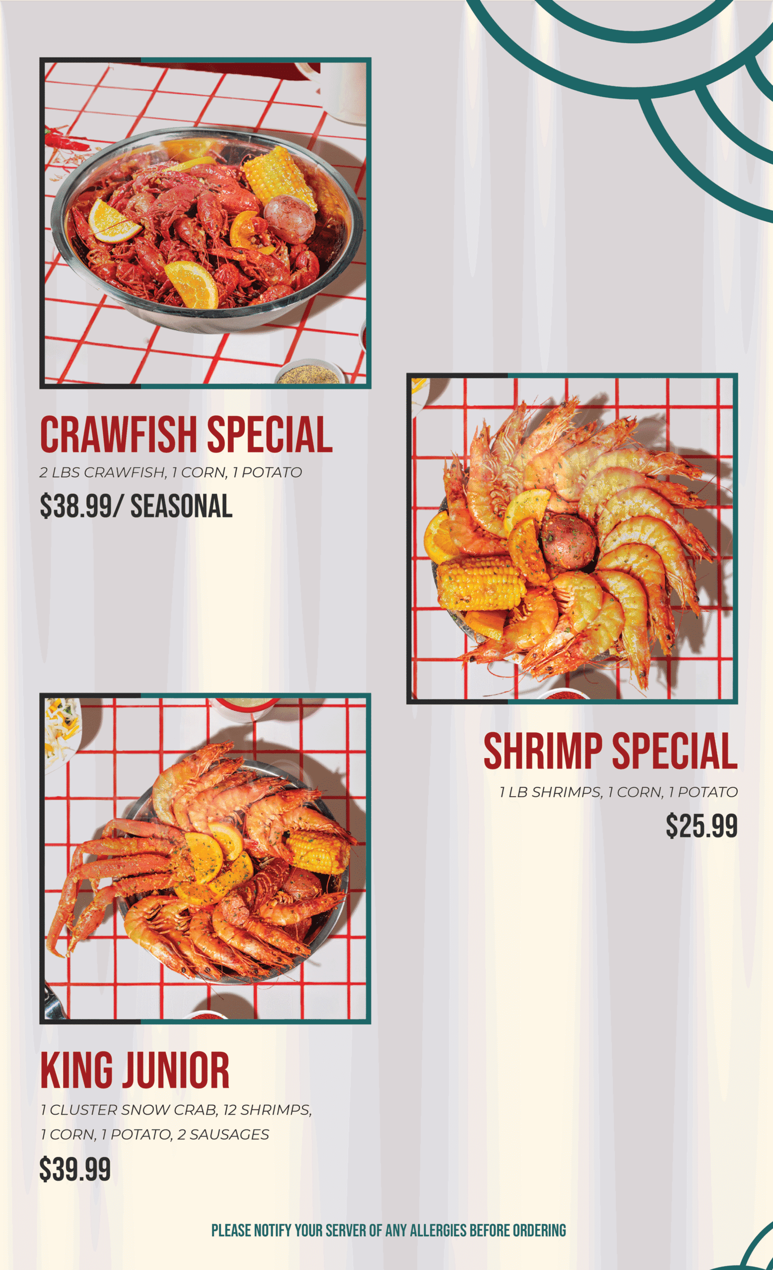 Menu – Hot Cajun Crawfish